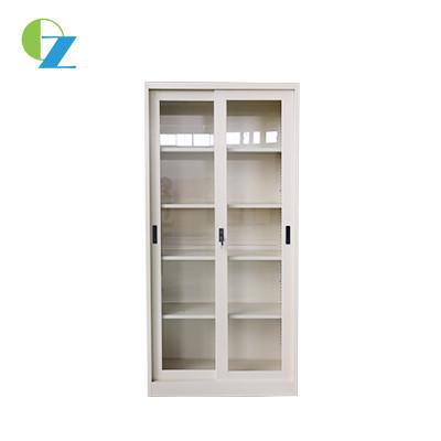 China Modern design best selling knock down glass sliding door steel cupboard for sale