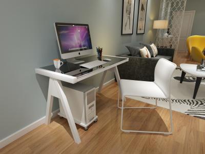 China Most popular Tempered Glass Computer Desk With steel Legs for sales for sale
