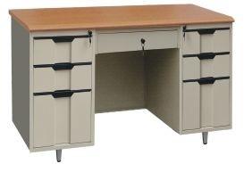 China Office furniture manufacturer Staff Desk with Double Pedestal Cabinets for sale