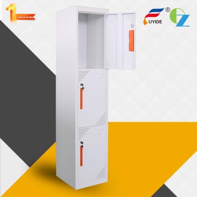 China Modern and strong shelf support 3 door metal locker suppliers from China for sale