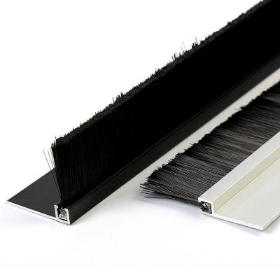 China Flexible Window Door Metal Brush Seal Strip Nylon Bristles Weatherstripping Custom for sale
