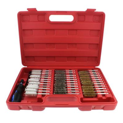 China 38 Piece Set Stainless Steel Brass Nylon Wire Brush With Handle Extension Bar 1/4in Hex Shank for sale