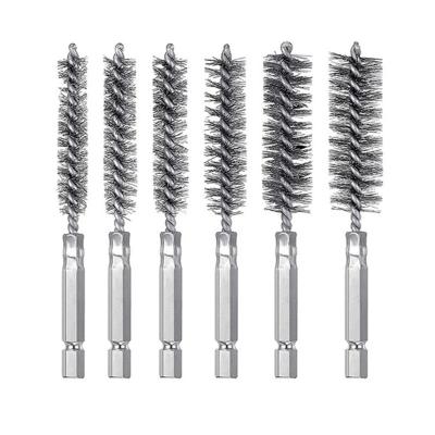 Cina Stainless Steel Wire Cleaning Hexagonal Rod Gun Brush 8/10/12/15/17/19mm in vendita