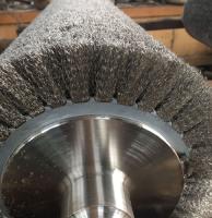 China Customizable Stainless Steel Deburring Wire Brush Roller 300mm for Industrial Surface Cleaning for sale