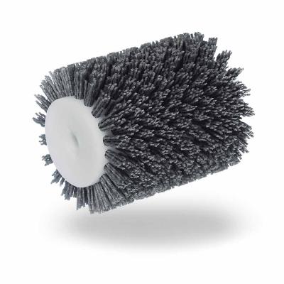 China Woodworking Abrasive Wheel Brush Nylon Bristle Roller Ciruclar Brush For Wood Polishing for sale