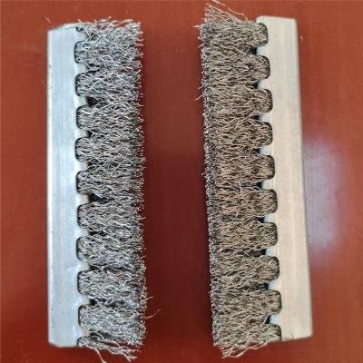 China Customized Size Strip Brush Metal Backing Steel Wire Descaling Cleaning Strip for sale