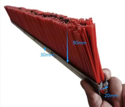 China Industrial Brush Strip PP And Steel Wire Material Bristle Brushes Red Brick Machine Strip Brush for sale