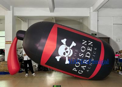 중국 부풀이 PVC 독병 풍선 5.8m 길이와 1.8 dia 로고 인쇄 브랜딩 광고 판매용