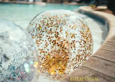 중국 0.5m 작은 붓기 투명한 해변 공 내부에서 반짝이는 해변 수영장 파티 판매용