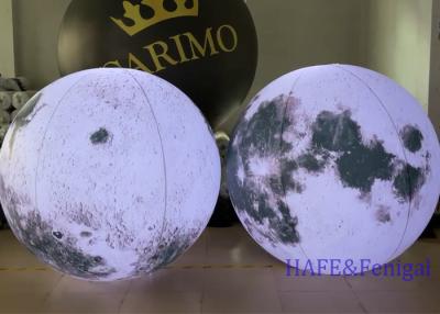 China Planeta de la luna gris inflable con luces LED colgadas para el evento Decoración de la atmósfera del festival en venta
