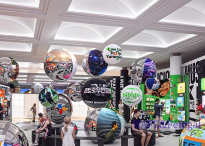 China Decoração de bolas de metal infláveis com logotipo ou espelhamento impresso Bolas de espelho infláveis penduradas à venda