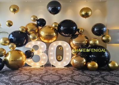 China Metallic Balloon Set Silver Gold Black Double Thick PVC With Gold Mirror Finish for sale