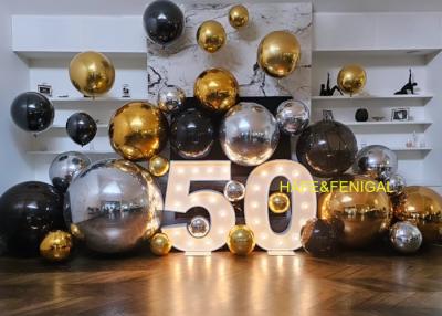 China Conjunto de Balões Metálicos Prata Ouro Preto PVC Duplo Espesso com Acabamento Espelhado Dourado à venda