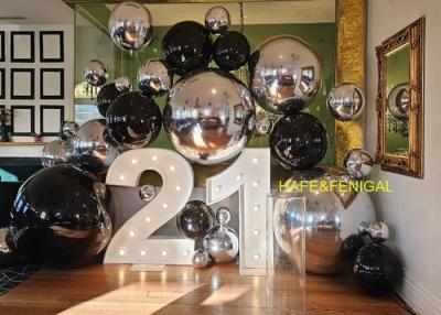 China Metallic Balloon Set Silver Gold Black Double Thick PVC With Gold Mirror Finish for sale
