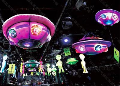 Cina Decorazione artistica gonfiabile gigante per esterni, disco volante alieno con luce LED e motivo personalizzato in vendita