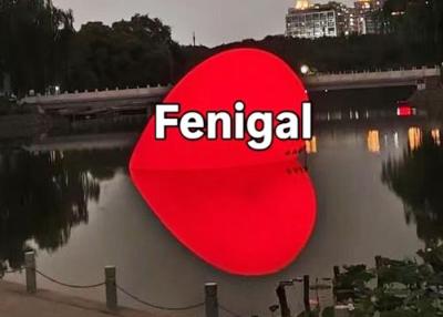 중국 20피트 6미터 폭 장식용 흰색 조명이 물에 뜨는 반쪽 하트 풍선 판매용