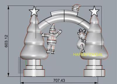 China Customizable Christmas Inflatable Arch 6 Meters High For Shop Front Decor for sale