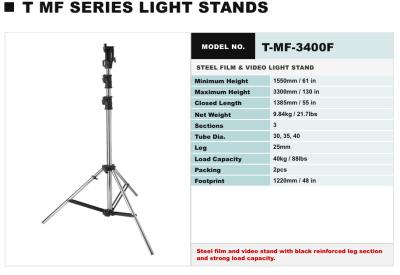 China High-grade Steel Studio Light Stand with Effortless Height Adjustment and 30 kg Load Capacity for Professional Use for sale