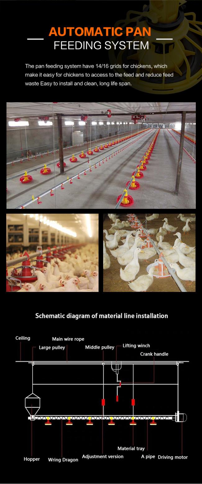 Automatic feeding pan system bird feeders poultry equipment 0
