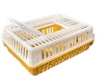 China Live Poultry Carrier Crate Broiler Plastic Cage 7-10 Chicken Capacity for sale