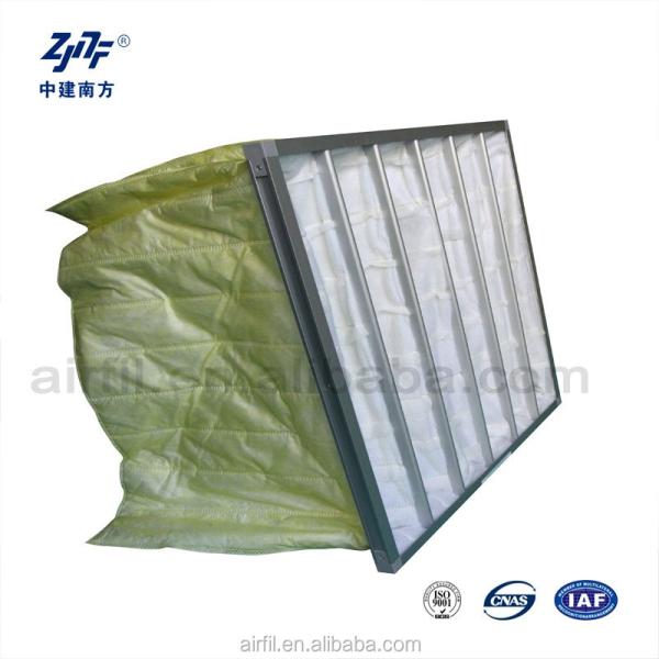 Quality 6pcs Bag Pocket Air Filter Low Resistance Aluminum Frame Synthetic Fiber Medium For Clean Air for sale