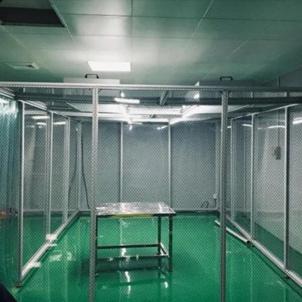 H14 HEPA Soft Wall Cleanroom Booth Portable Easy Assembled With Laminar Flow FFU Ceiling PVC Curtain