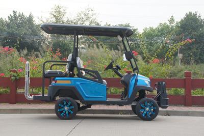 China 2 Front seats & 2 Rear Seat Lifted Hunting Off-Road Blue Electric Golf Cart for Golf Course for sale