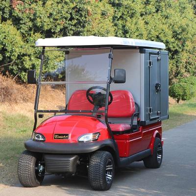 China Enclosed Utility Cart-Rear Cargo Box With 48V Trojan Battery for Long Range and High Climbing Capacity for sale