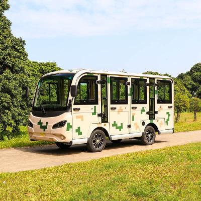 China 11 Seats Electric Sightseeing Bus with Door 72V Motor & Controller Lithium Battery High Climbing Ability Support Long Range for sale