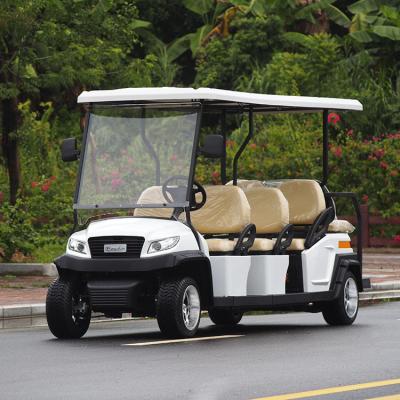 China EXCAR 8 Seater White Electric Sightseeing Car Tourist Bus With Onboard 17AH Charger,Suitable for City and Resort Areas for sale
