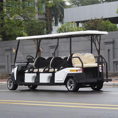 China 3.7kw DC Motor Electric Sightseeing Car 8 Seat White Electric Shuttle Bus for sale