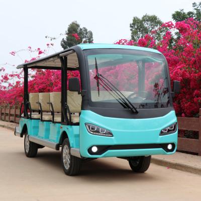 China Black 14 Person Electric Sightseeing Bus 7.5KM Motor 72V Electric Sightseeing Car for sale