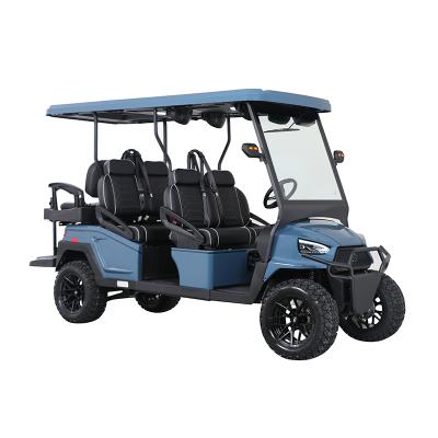 China Safe & Comfortable Lifted Electric Golf Buggy with 4 Seats & 2 Rear 72V 450Ah Lithium Battery for sale