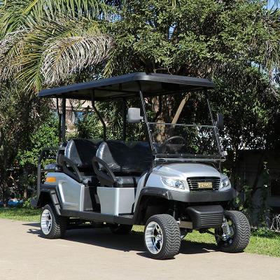 China M1S4+2 Silver Gray 6 Seat Electric Golf Carts 4 Wheel Golf Cart With ISO Certificated，with Customizable Colors for sale