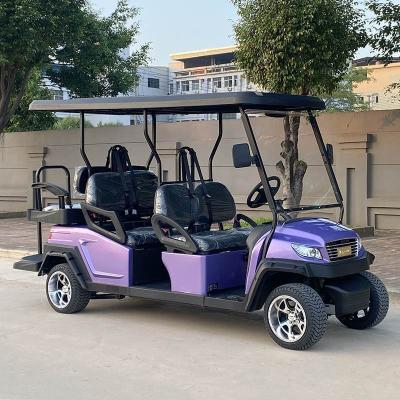 China M1S4+2 Light Purple Club Car Golf Carts  6 Seats  With Curtis Controller，Capacity With Italian GRAZIANO Axle And High Frequency Onboard Charger For Extended for sale