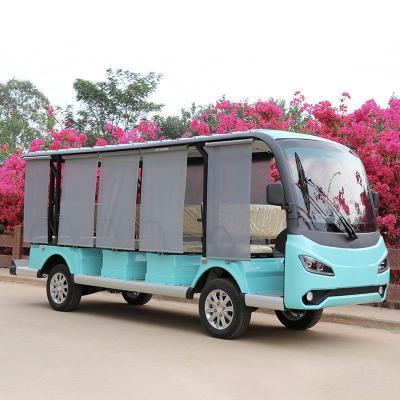 China White 72V Electric Sightseeing Cart For 14 Person / electric passenger Bus for sale