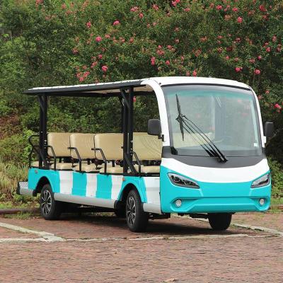 China White Electric Sightseeing Cart For 14 Person 4500 * 1500 * 200 MM for sale