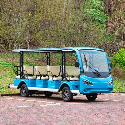 China EXCAR 14 seater green Electric Sightseeing Bus mini tour bus china new electric bus for sale for sale