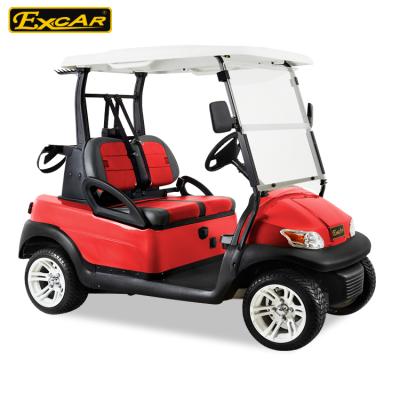 China 2 Seater Double Color Seat Golf Car Disc Brake Technology With Trojan Battery for sale