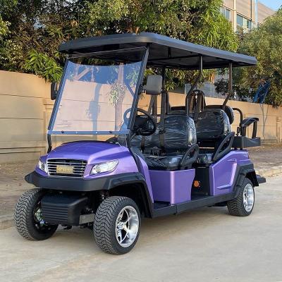 China 6 Seater Fuel Type Electric Passenger Car Purple With Italian Axle for sale