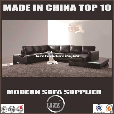 China Modern Living Room U Shape Sofa With Genuine Leather and LED Light  (LZ-122) for sale