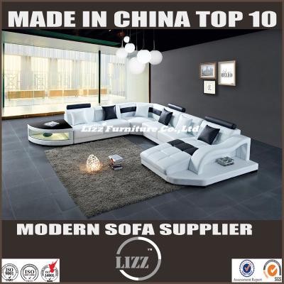 China Large Unique Pure Italy Leather Sectional Corner Sofa (LZ-2217) for sale