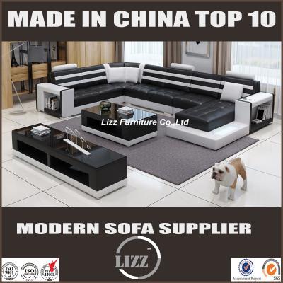 China Modern Big Size U Shape Genuine Leather Sofa for Living Room LZ3316 for sale