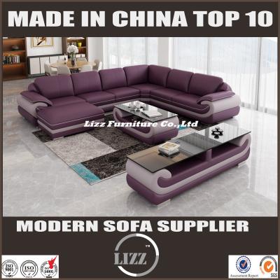 China Modern U shape genuine leather sofa furniture for sale
