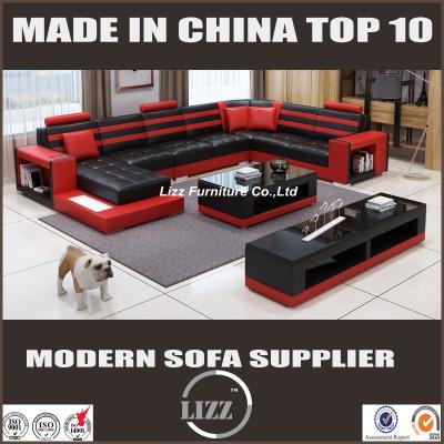 China Moddern newest design U shape leather sofa sectional LZ3316 for sale