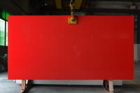 China 30mm Thickness Artificial Engineered Quartz Stone Pure Red Kitchen Countertop Materials 3200x1600mm for sale