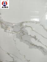 China Calacatta White Engineered Quartz Stone Slab 20mm for Kitchen Countertop for sale