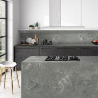 China 6mm Grey Quartz Stone Solid Surface Slab 3000x1400mm for Kitchen Countertops for sale