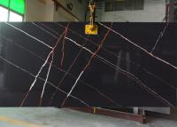 China Polished Calacatta Quartz Stone Slab 3200x1600mm 93% Quartz for sale