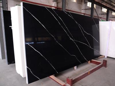 China Vanity Tops Black 3200*1800mm Quartz Stone Top for sale